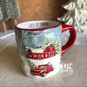 spectrum design | Holiday | Red Barn Farm Truck Pebbled Holiday Mugs ...